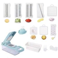 China 12 in 1 Multifunctional Vegetable Chopper Onion Cutter Fruit Slicer Potato Peeler Kitchen Gadget 380g for sale