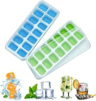 China 14-Ice Cube Trays TPE PP Material with Easy-Release and Spill-Resistant Removable Lid for sale
