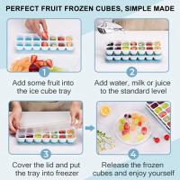 China 14-Ice Cube Trays TPE PP Material with Easy-Release and Spill-Resistant Removable Lid for sale