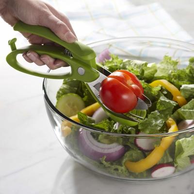 China Green Salad Scissors with PP TPR Handle 23cm Vegetable Chopper for Kitchen Cutting for sale