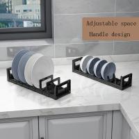 China Adjustable Plate Bowl Rack Dish Holder in Kitchen Cabinet Drawer Dinnerware Organizer for sale