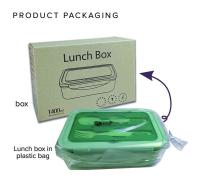 China BPA Free PP5 Lunch Box 1400ml with Spoon Fork Knife Chopsticks Kit for Kids Adults for sale
