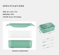 China BPA Free PP5 Lunch Box 1400ml with Spoon Fork Knife Chopsticks Kit for Kids Adults for sale