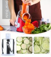 China 3 Drum Blades Rotary Cheese Grater Manual Vegetable Slicer 185x125x240mm Stainless Steel for sale