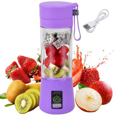 China Portable USB Rechargeable Electric Mini Juicer Blender 380ml 2 4 6 Blades Silicone PC for sale