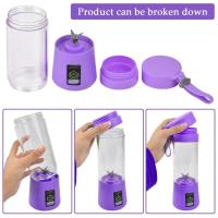 China Portable USB Rechargeable Electric Mini Juicer Blender 380ml 2 4 6 Blades Silicone PC for sale