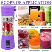 China Portable USB Rechargeable Electric Mini Juicer Blender 380ml 2 4 6 Blades Silicone PC for sale