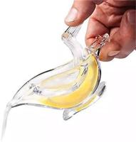 China Stocked Portable Transparent Acrylic Manual Fruit Lemon Juicer Hand Lemon Squeezer Bird for sale