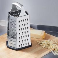 China 6 Side Manual Cheese Grater 410 Stainless Steel Kitchen Grinder 150g 20.6cm for sale
