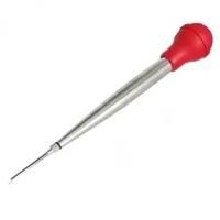 China 304 Stainless Steel Silicone Drip Oil Seasoning Tube BBQ Turkey Needle 145g for sale