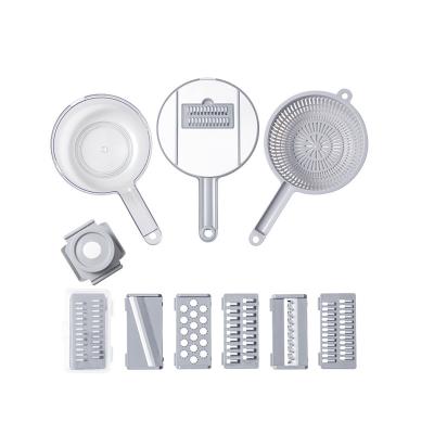 China 12 in 1 Multifunctional Manual Vegetable Cutter Slicer Food Grade ABS PP 420J2 Stainless Steel for sale