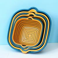 China Vegetable Storage Household 6pcs Double-layer Plastic Multi Water-draining Clean Drain Basket for sale