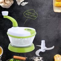 China Hand-Powered Vegetable Slicer Chopper Meat Grinder Mixing Salad Spinner 19x18.5x14.5cm for sale