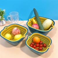 China 6 pcs Square Multifunctional Fruit Vegetable Wash Basket Storage And Washing Baske for sale