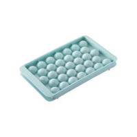 China 33 Cavity Circle Round Ball Ice Cube Tray Sphere Plastic Ice Ball Maker Mold with Lid for sale