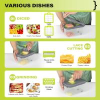 China 22pcs Vegetable Slicer Dicer with Drain Basket Handle 26x15.5x14.5cm Mandoline Cutter for sale