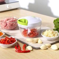 China Manual Garlic Vegetable Meat Grinder 13x13x9.5cm PP Stainless Steel Kitchen Chopper for sale