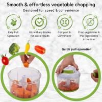 China Manual Garlic Vegetable Meat Grinder 13x13x9.5cm PP Stainless Steel Kitchen Chopper for sale