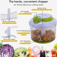 China Mini Manual Vegetable Fruit Garlic Ginger Onion Meat Shredder Hand Pull Chopper Fruit for sale