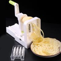 China Rotary Fruit Vegetable Grater 5 in 1 Multi Kitchen Manual Ribbon Cutter Spiral Slicer 17x24x10.5cm for sale