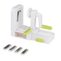 China Rotary Fruit Vegetable Grater 5 in 1 Multi Kitchen Manual Ribbon Cutter Spiral Slicer 17x24x10.5cm for sale