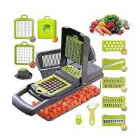 China 12 in 1 Vegetable Chopper Mandoline Slicer 32cm Food Cutter with 7 Blades for sale