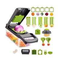 China 12 in 1 Vegetable Chopper Mandoline Slicer 32cm Food Cutter with 7 Blades for sale