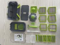 China 12 in 1 Vegetable Chopper Mandoline Slicer 32cm Food Cutter with 7 Blades for sale