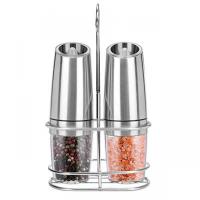 China Customized Logo Electric Salt Pepper Grinder Set with Blue Light and Gravity Battery for sale