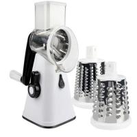 China Manual Rotary Cheese Grater 23x26x28cm Stainless Steel Drum Shredder for Vegetables for sale