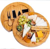 China Bamboo Cheese Board Set with Utensils 22.5cm Charcuterie Platter for Kitchen for sale