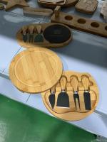 China Bamboo Cheese Board Set with Utensils 22.5cm Charcuterie Platter for Kitchen for sale