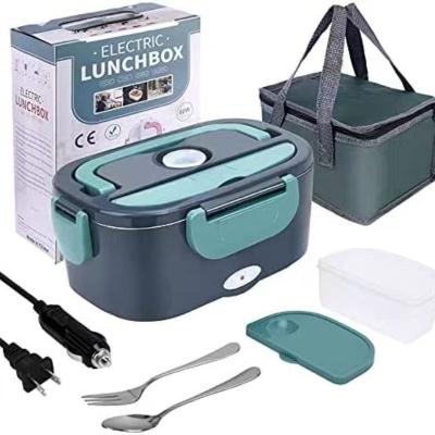 China 1L Electric Lunch Box 304 Stainless Steel Food Container Heated Thermal Bento 40W Portable Warmer for sale
