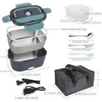 China 1L Electric Lunch Box 304 Stainless Steel Food Container Heated Thermal Bento 40W Portable Warmer for sale
