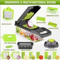 China Household Bundle Plastic Vegetable Chopper for Fruits Vegetables Green Kitchen Cutter for sale