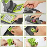 China Household Bundle Plastic Vegetable Chopper for Fruits Vegetables Green Kitchen Cutter for sale