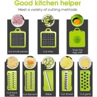 China Household Bundle Plastic Vegetable Chopper for Fruits Vegetables Green Kitchen Cutter for sale
