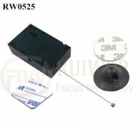 China RW0525 Cuboid Anti Theft Pull Box With Dia 38mm Circular Adhesive Plastic Plate Connector for sale