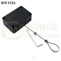 China RW1526 Cuboid Multifunctional Retractable Cable With Adjustalbe Stainless Steel Anti-Theft Cable Loop Coated With Silicone Hose for sale