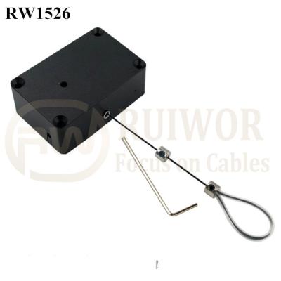 China RW1526 Cuboid Multifunctional Retractable Cable With Adjustalbe Stainless Steel Anti-Theft Cable Loop Coated With Silicone Hose for sale