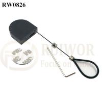 China RW0826 D-Shaped Small Retractable Tether Plus Adjustable Stainless Steel Wire Loop Coated Silicone Hose for sale