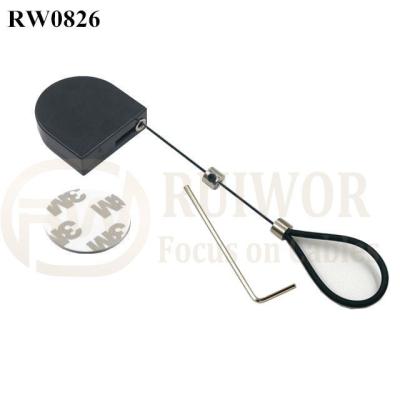 China RW0826 D-Shaped Small Retractable Tether Plus Adjustable Stainless Steel Wire Loop Coated Silicone Hose for sale