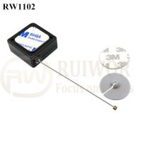 China RuiWor RW1102 Light Force Anti Theft Retractable Tether With 30MM Circle Adhesive ABS Plate For Open Sale Security for sale