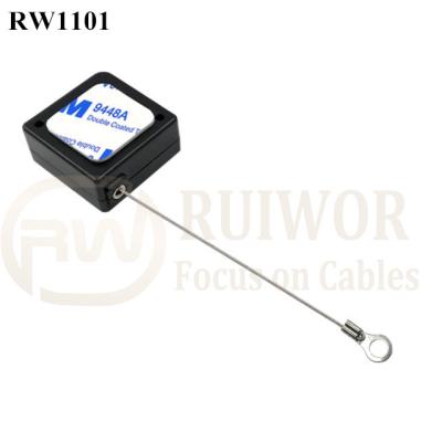 China RuiWor RW1101 Square Spring Return Steel Cable Reel Retractable With Ring Terminal Inner Hole 3mm 4mm 5mm For Option for sale