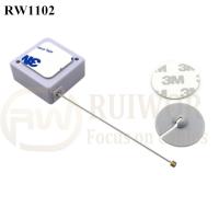 China RuiWor RW1102 Square Retractable Pull Cord Plus Dia 30mm Circular Adhesive ABS Plate As Mobile Phone Security Solutions for sale