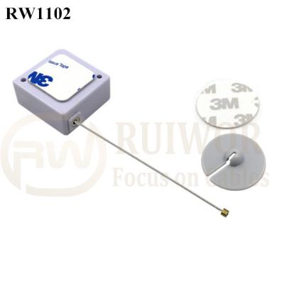 China RuiWor RW1102 Square Retractable Pull Cord Plus Dia 30mm Circular Adhesive ABS Plate As Mobile Phone Security Solutions for sale