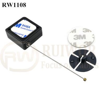 China RuiWor RW1108 Square Cable Retraction Mechanism Plus Dia 38mm Circular Sticky Flexible ABS Plate For Retail Product Positioning for sale