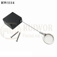 China RuiWor RW1114 Square Security Wires Cable Recoiler Plus With Demountable Key Ring for sale