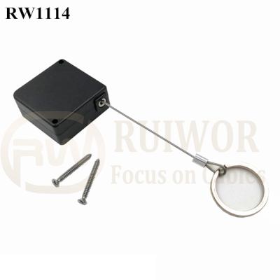 China RuiWor RW1114 Square Security Wires Cable Recoiler Plus With Demountable Key Ring for sale