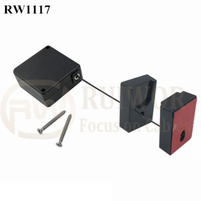 China RuiWor RW1117 Square Security Retractable Cable Reel Plus Magnetic Clasps Cable Holder For Cell Phone Anti Theft Retail Display for sale